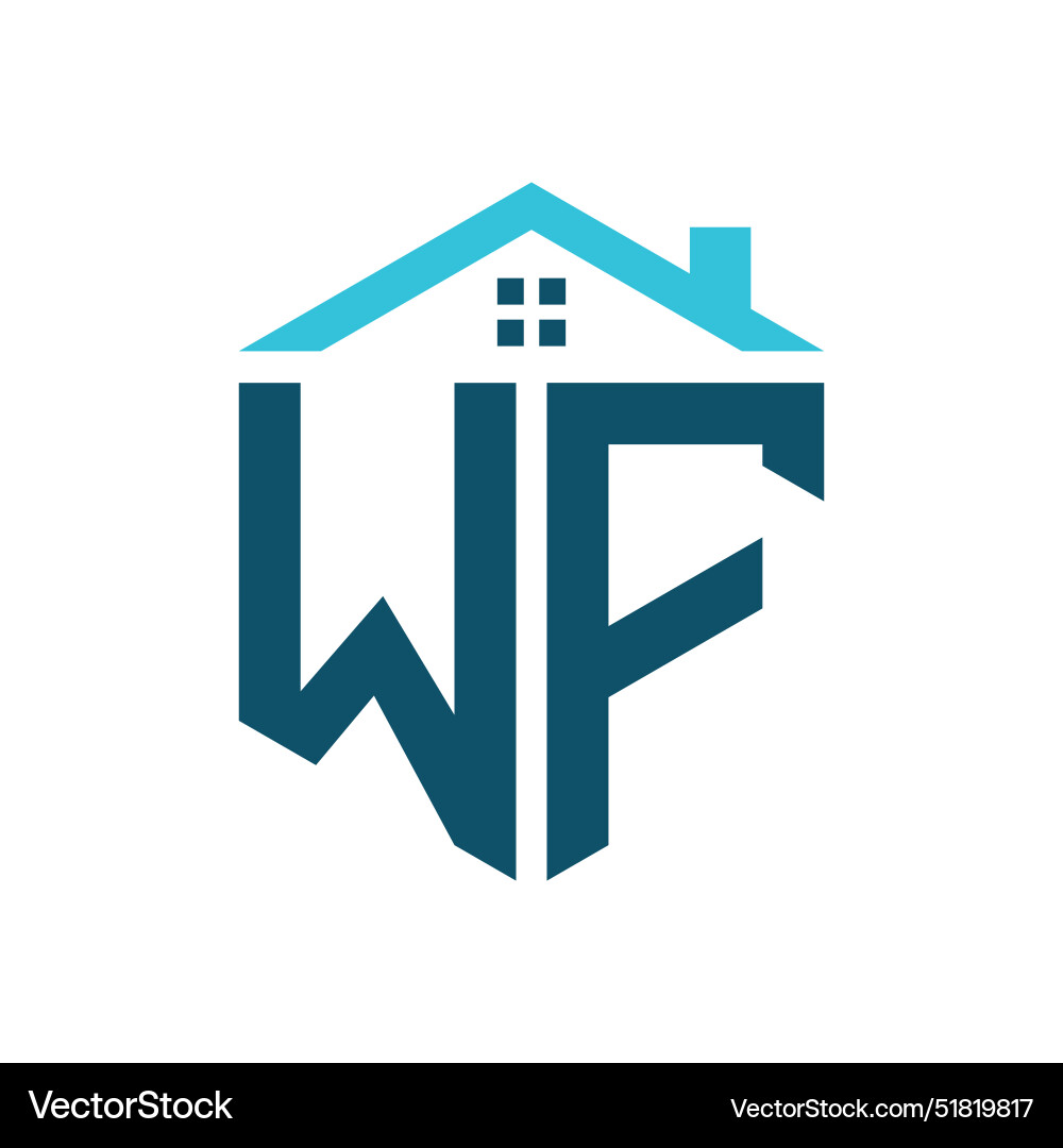 Wf house logo design template letter Royalty Free Vector
