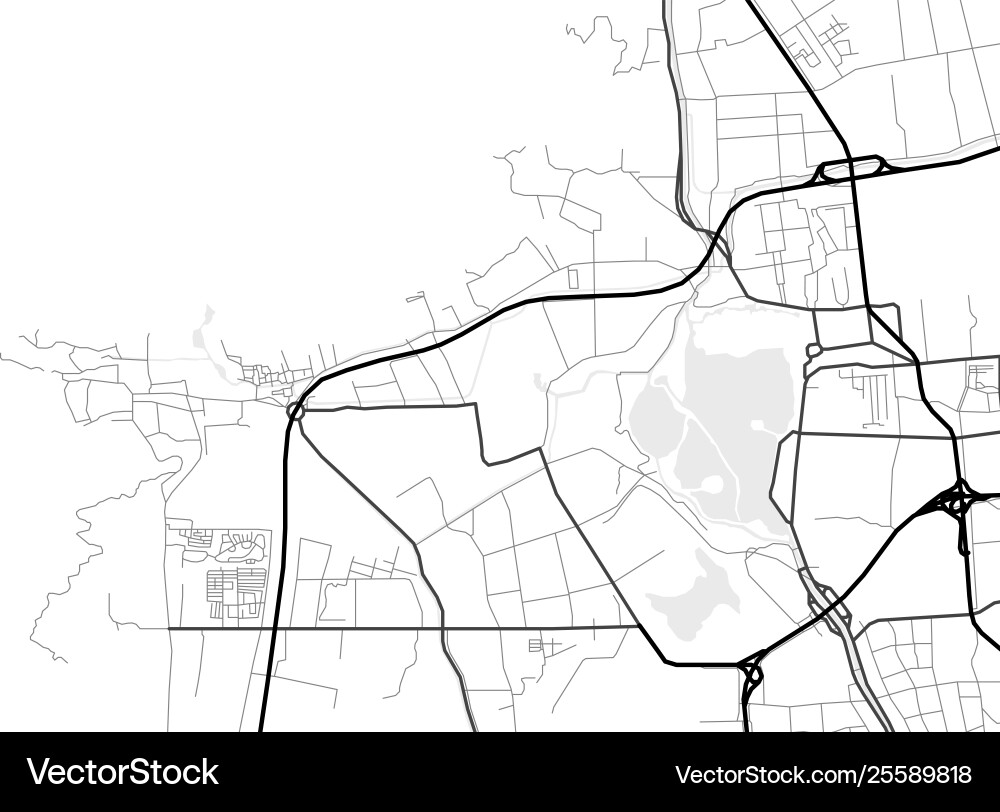 Abstract city map in black and white Royalty Free Vector