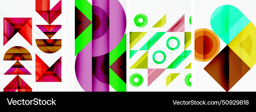 Bright colorful geometric abstract poster Vector Image