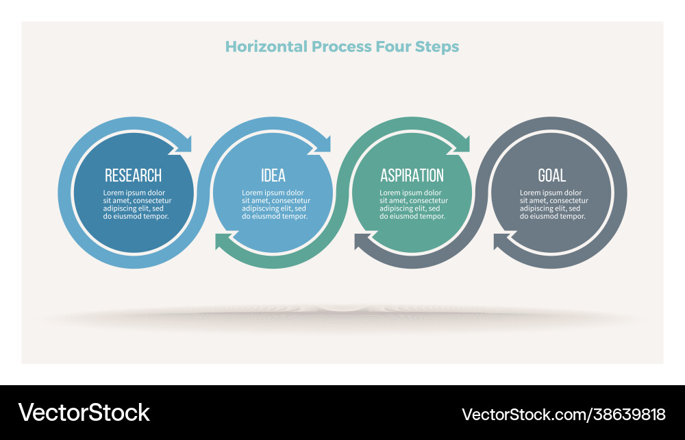 Business process timeline infographics with 4 Vector Image