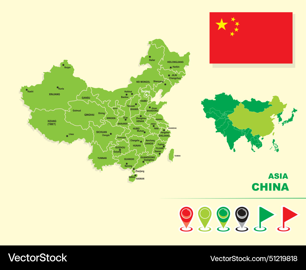 China map Royalty Free Vector Image - VectorStock