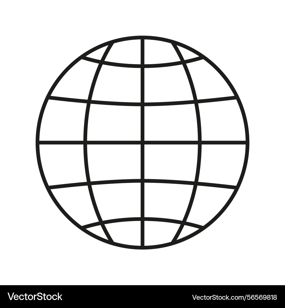 Globe grid line icon global connectivity Vector Image