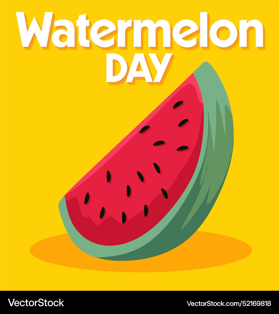 Happy watermelon day with delicious Royalty Free Vector