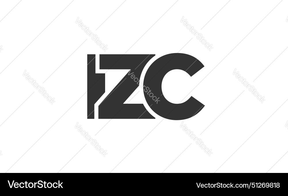 Izc logo design template with strong and modern Vector Image