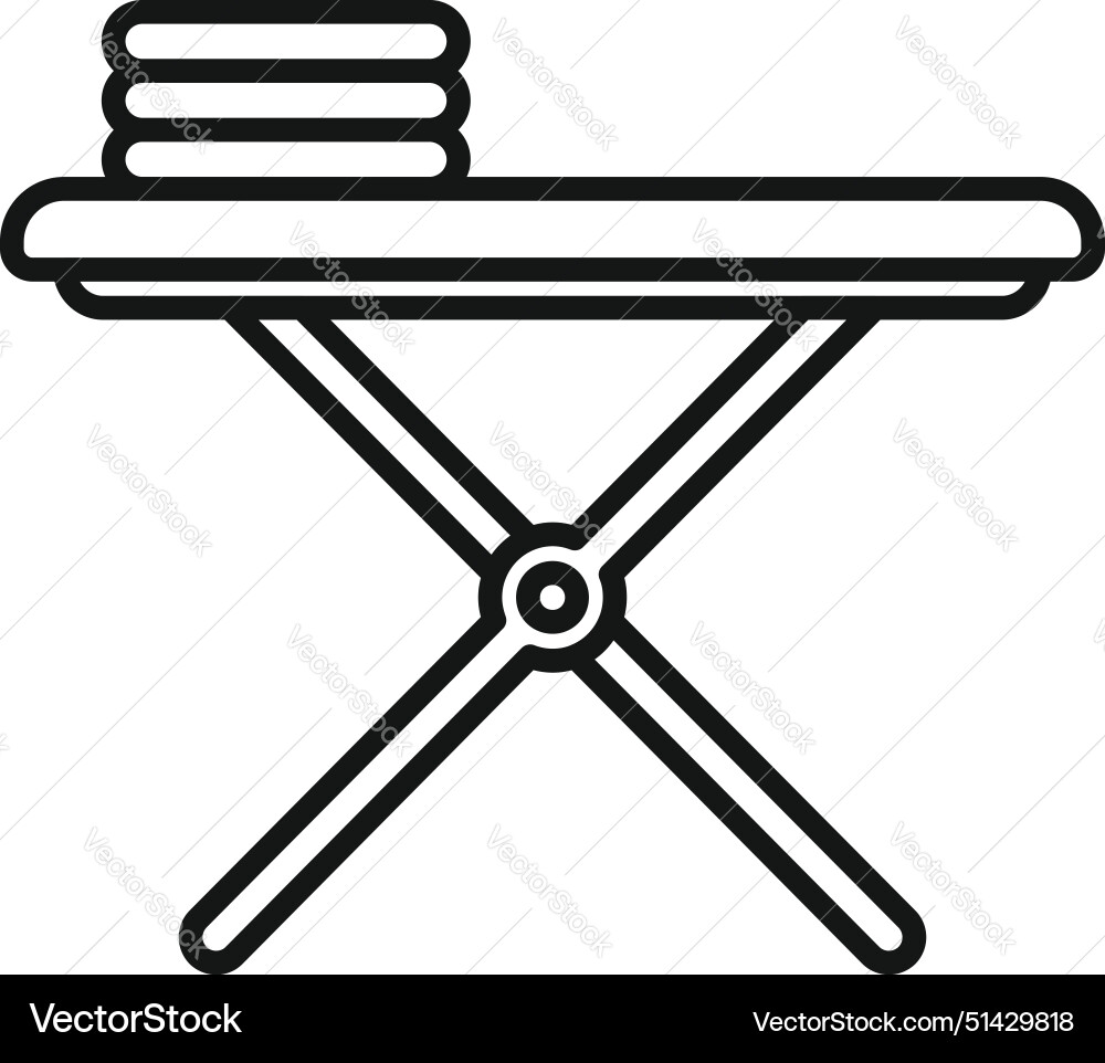 Line art of a folding ironing board Royalty Free Vector