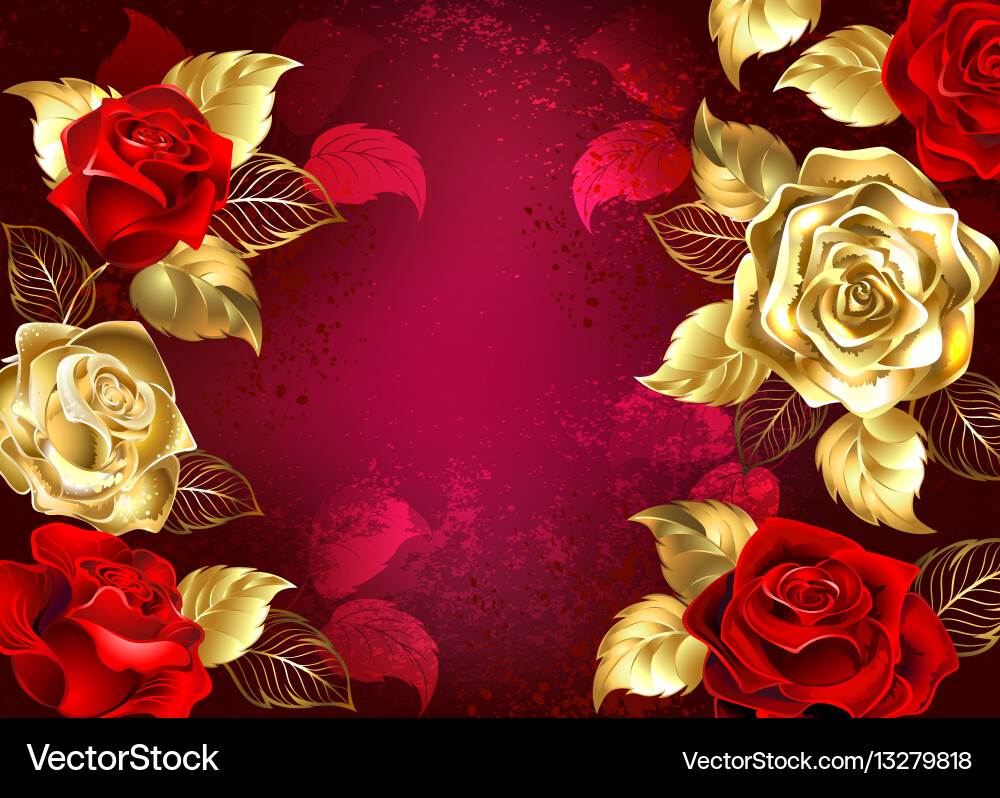 Luxurious Red Rose Background Royalty Free Vector Image