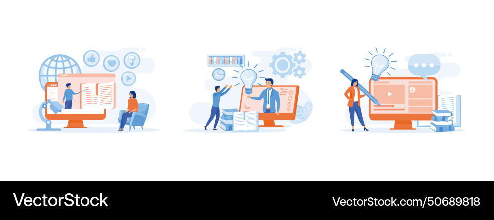 Online education home schooling student gets new Vector Image