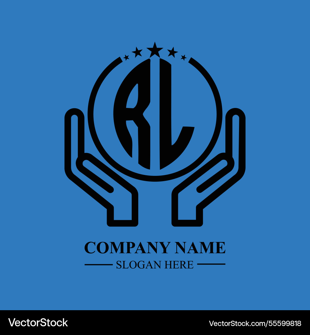 Rl initials modern logo design featuring held Vector Image