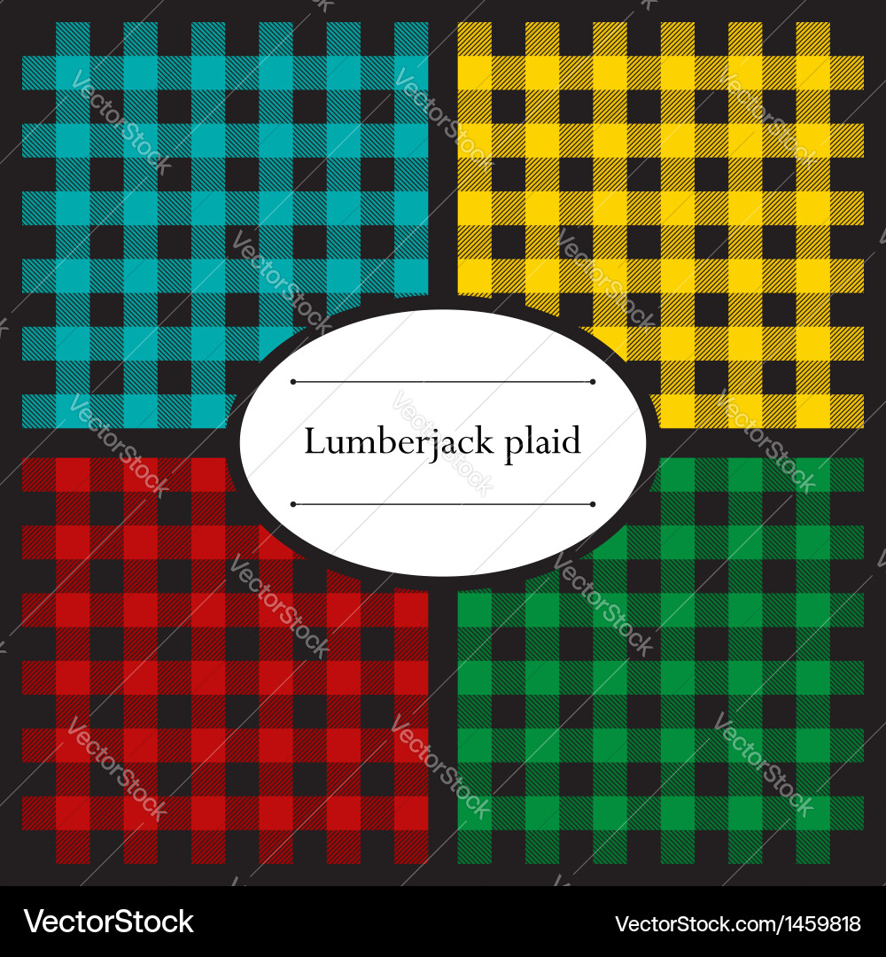 Set of lumberjack plaid patterns Royalty Free Vector Image