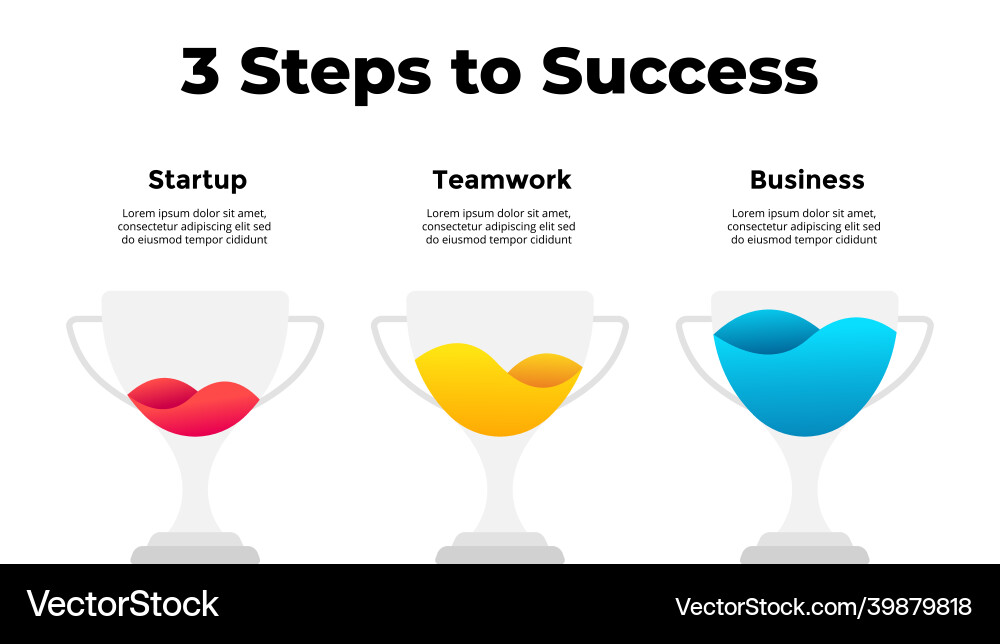 Winner cup success infographic presentation Vector Image
