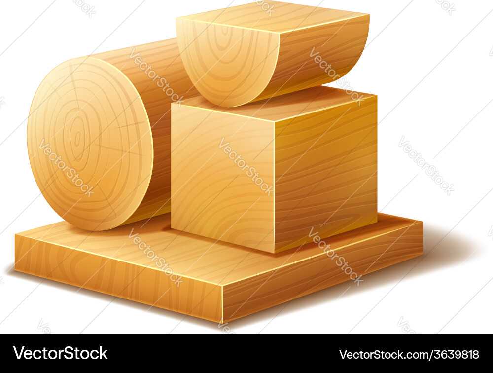 Woodworks wooden workpieces Royalty Free Vector Image