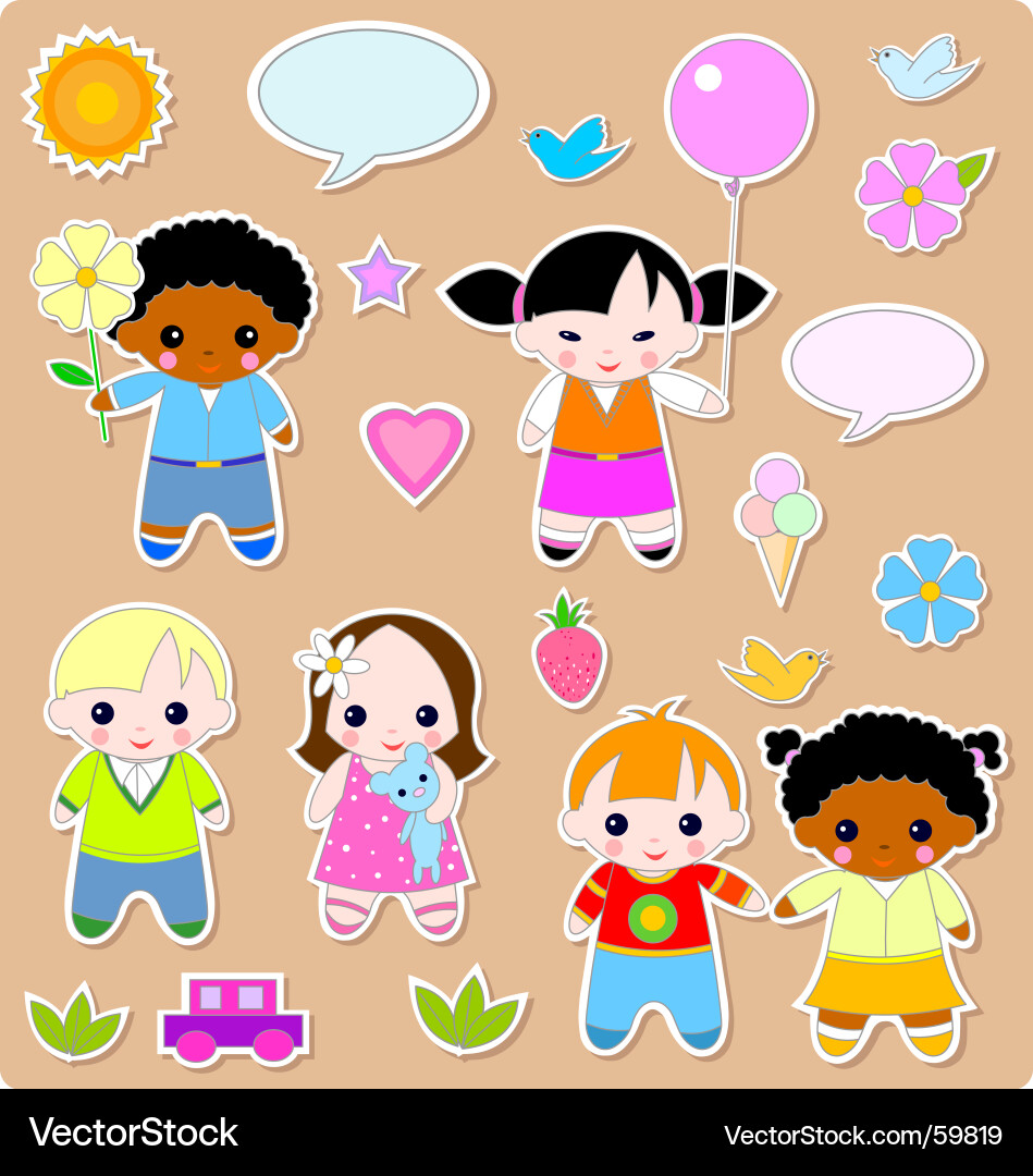 Children set Royalty Free Vector Image - VectorStock