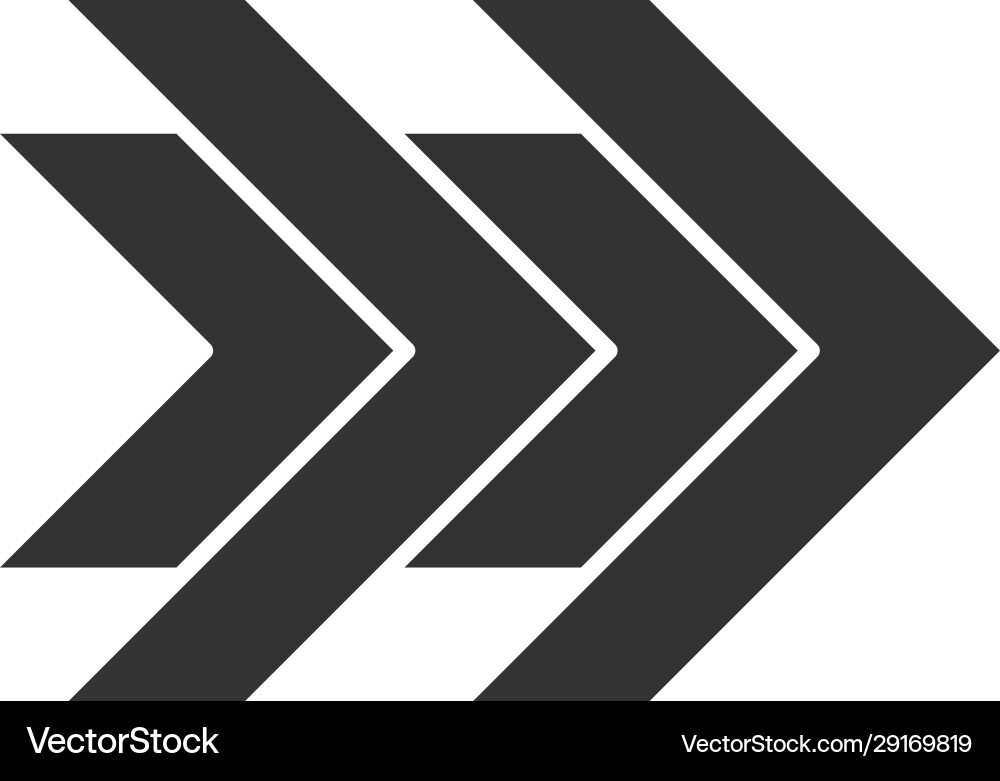Double arrows glyph icon fast forward right Vector Image