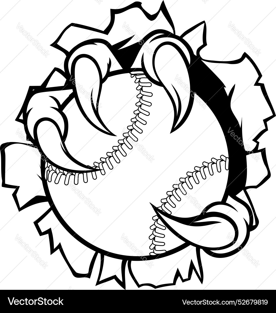 Eagle Claw Baseball Destruction Royalty Free Vector Image