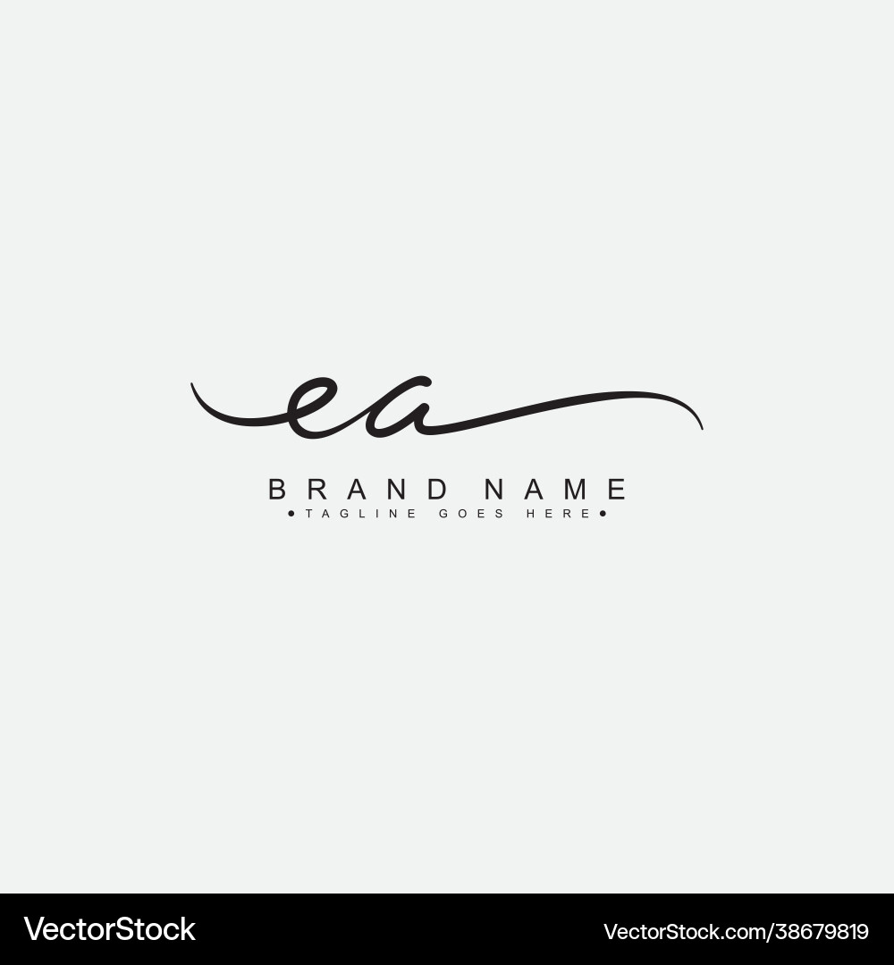 Initial letter ea logo - handwritten signature Vector Image