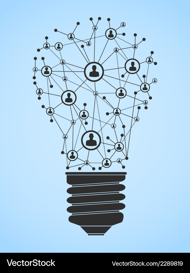 Lightbulb network Royalty Free Vector Image - VectorStock