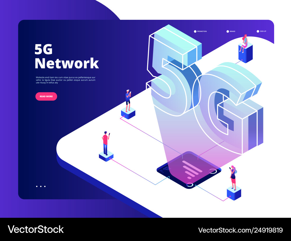 Network 5g wireless data transmission Royalty Free Vector