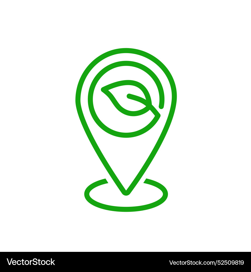 Pin location with leaf green area logo concept Vector Image