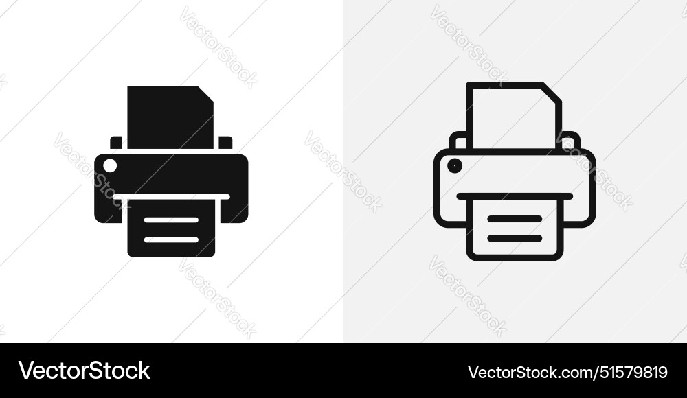 Print icon set Royalty Free Vector Image - VectorStock