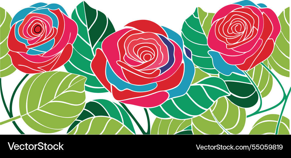 Roses sketch ink poster design Royalty Free Vector Image