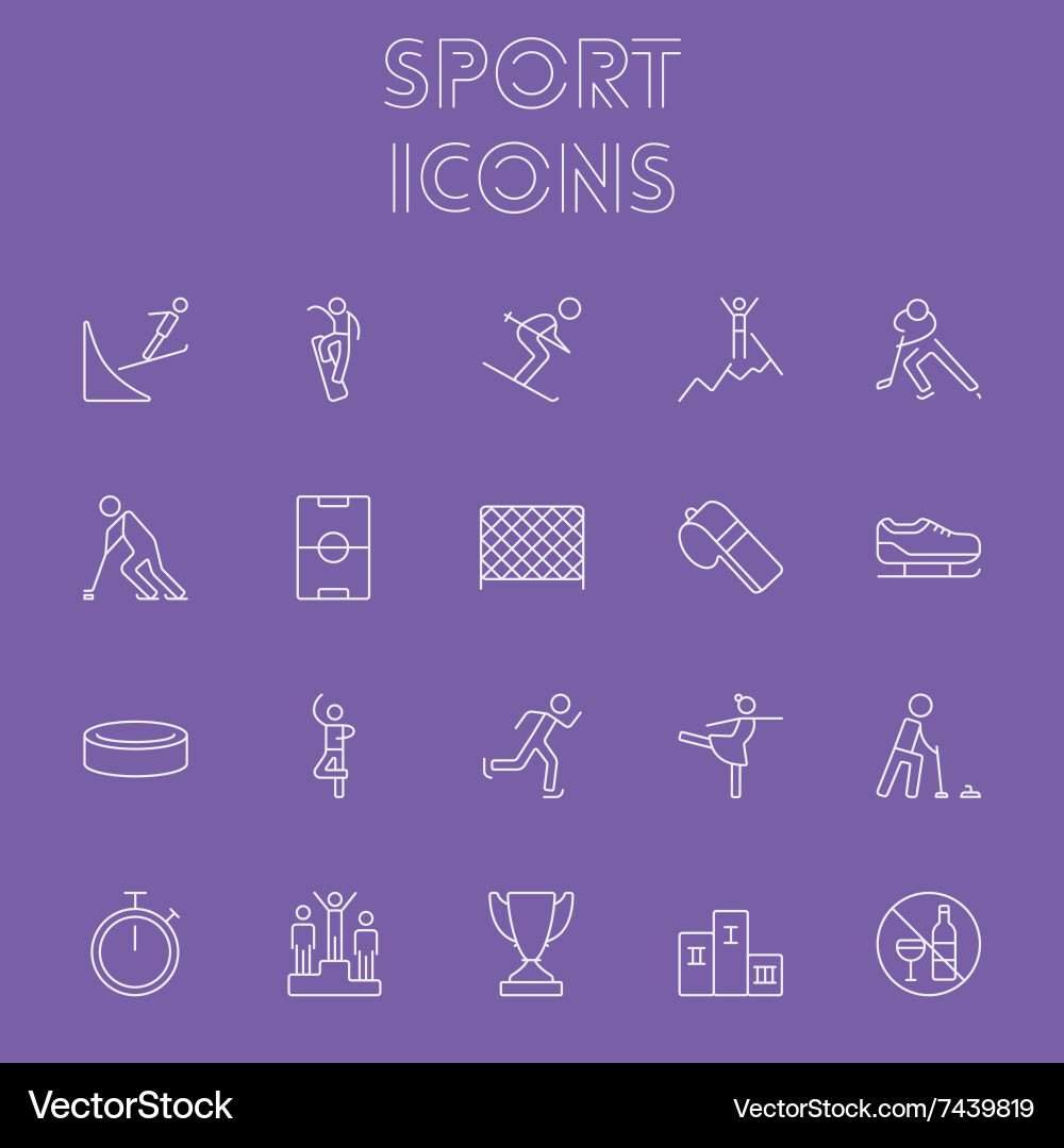 Sport icon set Royalty Free Vector Image - VectorStock