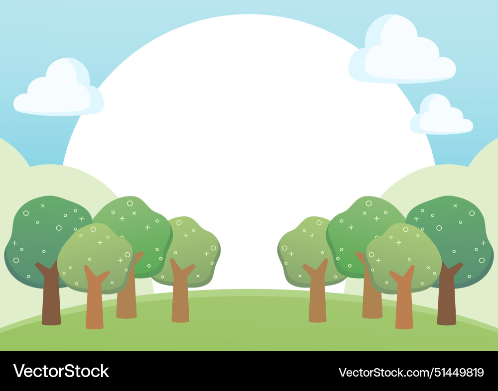 Summer green forest frame 2 Royalty Free Vector Image