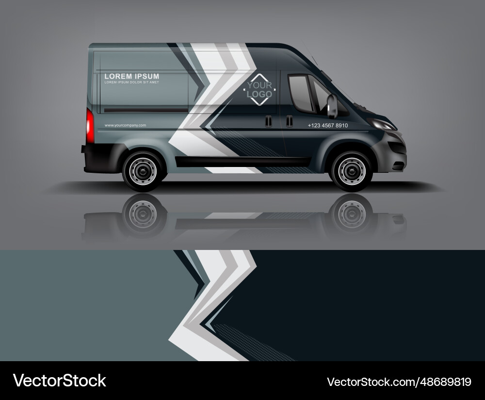 Van wrap design sticker and decal Royalty Free Vector Image