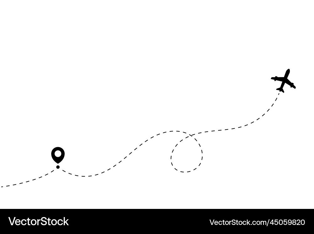 Aircraft Route and Travel Path Royalty Free Vector Image