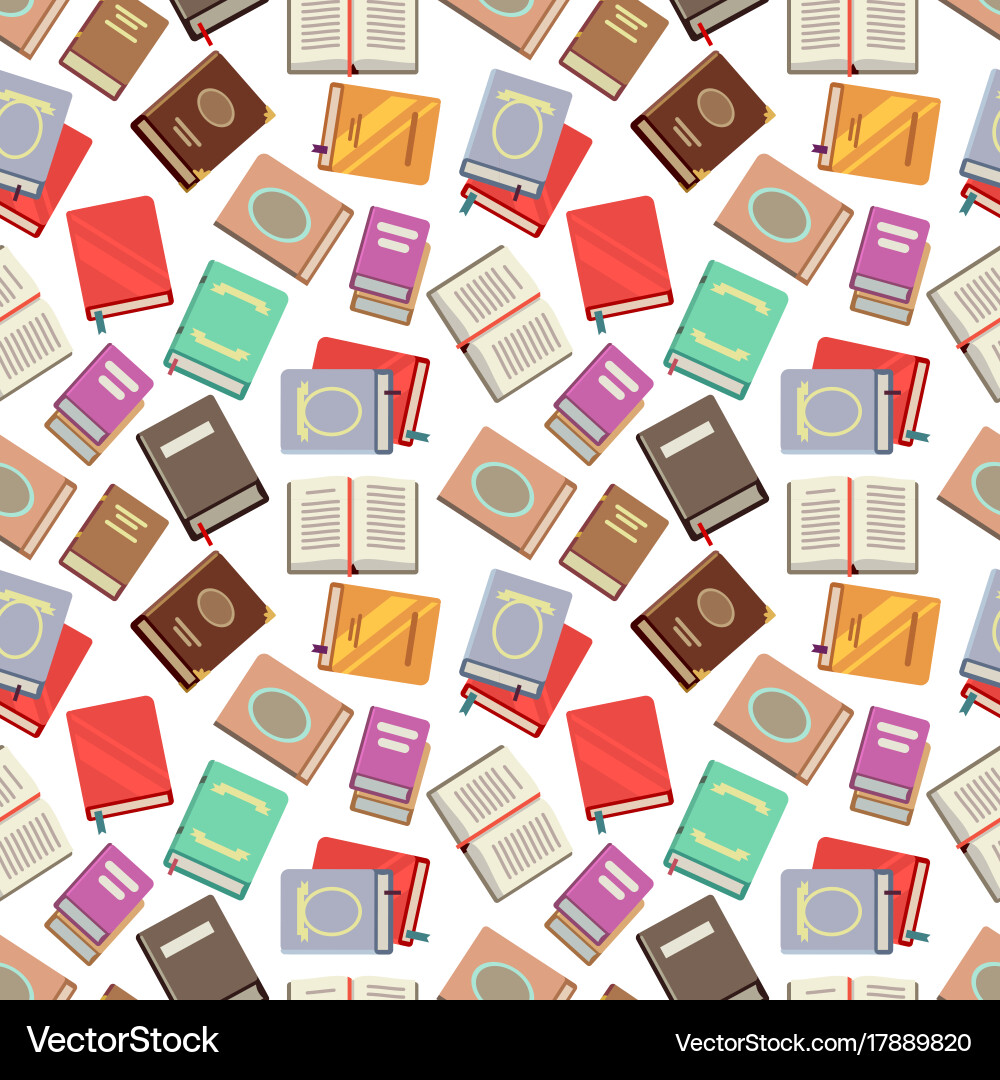 Colorful books seamless pattern - school Vector Image