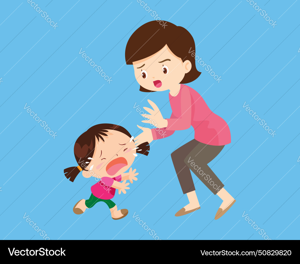 Comforting sad children with parent 3 Royalty Free Vector