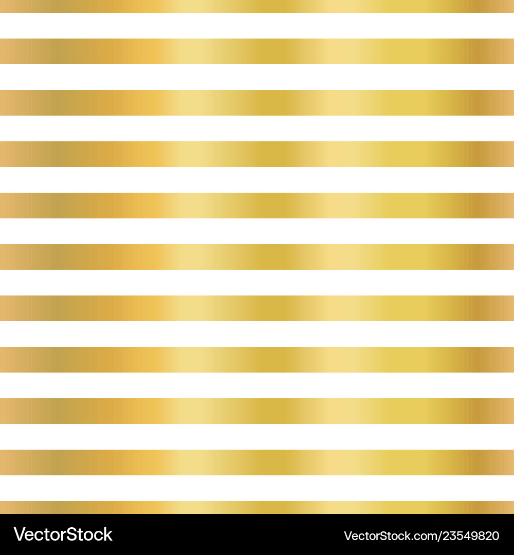 Gold foil stripes horizontal lines seamless Vector Image