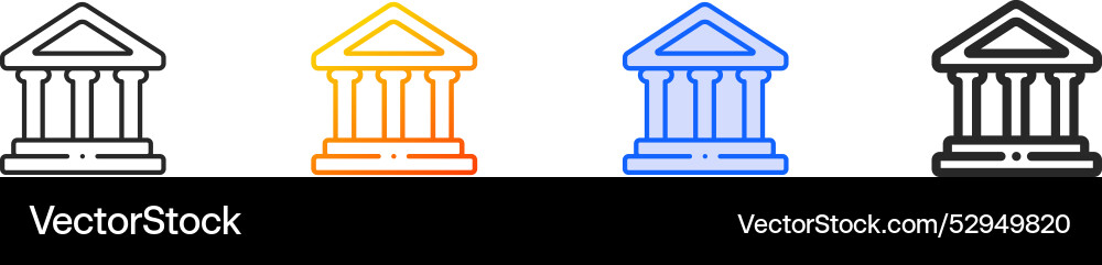 Government iconthin linear gradient blue stroke Vector Image