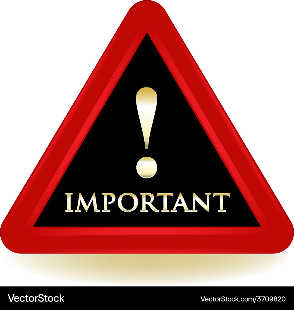 Important black sign Royalty Free Vector Image