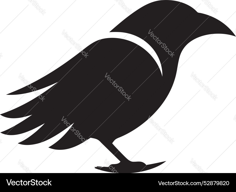 Minimalistic bird icon stylish crow silhouette Vector Image