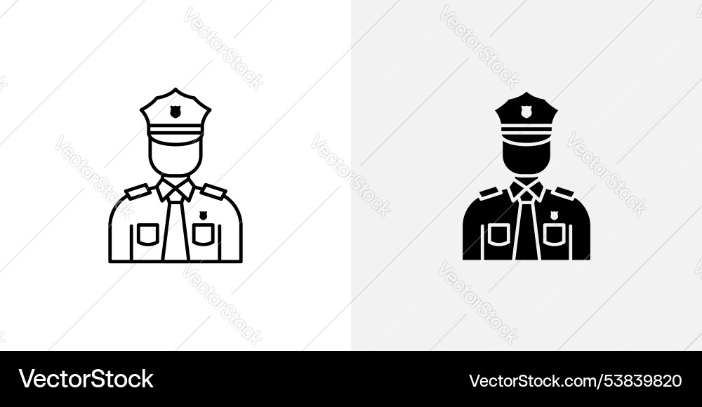 Police icon set Royalty Free Vector Image - VectorStock