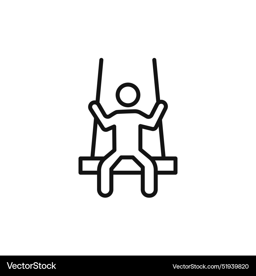 Swing icon logo sign outline Royalty Free Vector Image