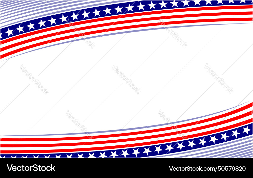 Usa flag symbols wave pattern corner border Vector Image