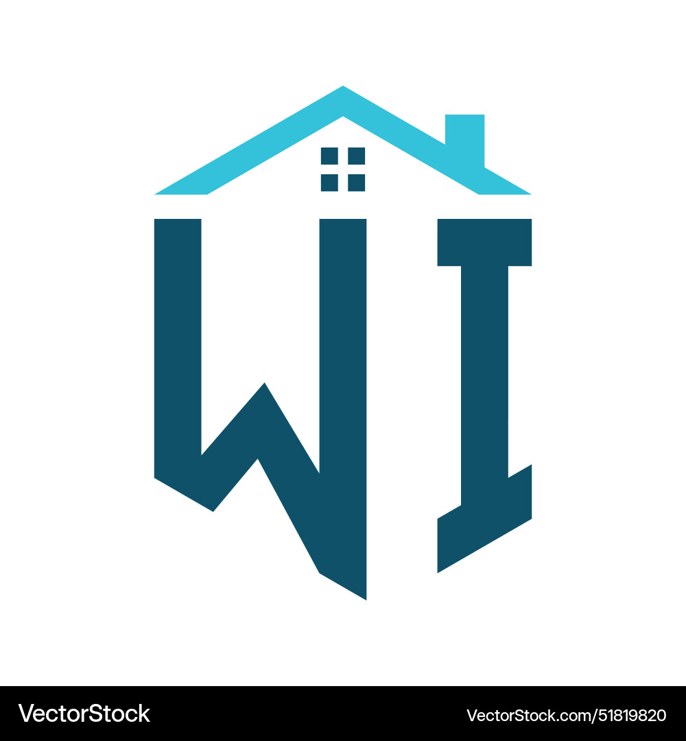 Wi house logo design template letter Royalty Free Vector