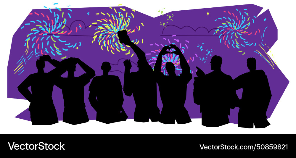 Black shadow silhouettes of people watching Vector Image