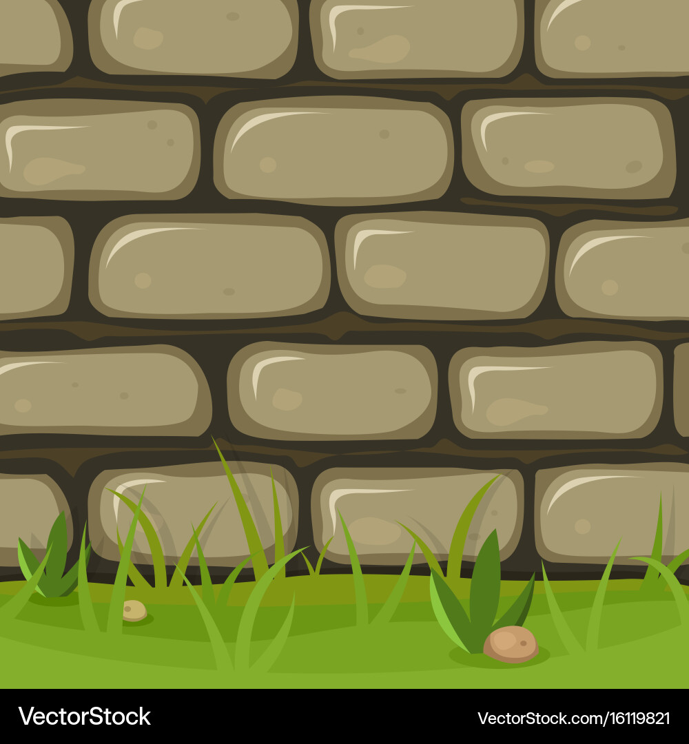 Cartoon rural stone wall Royalty Free Vector Image