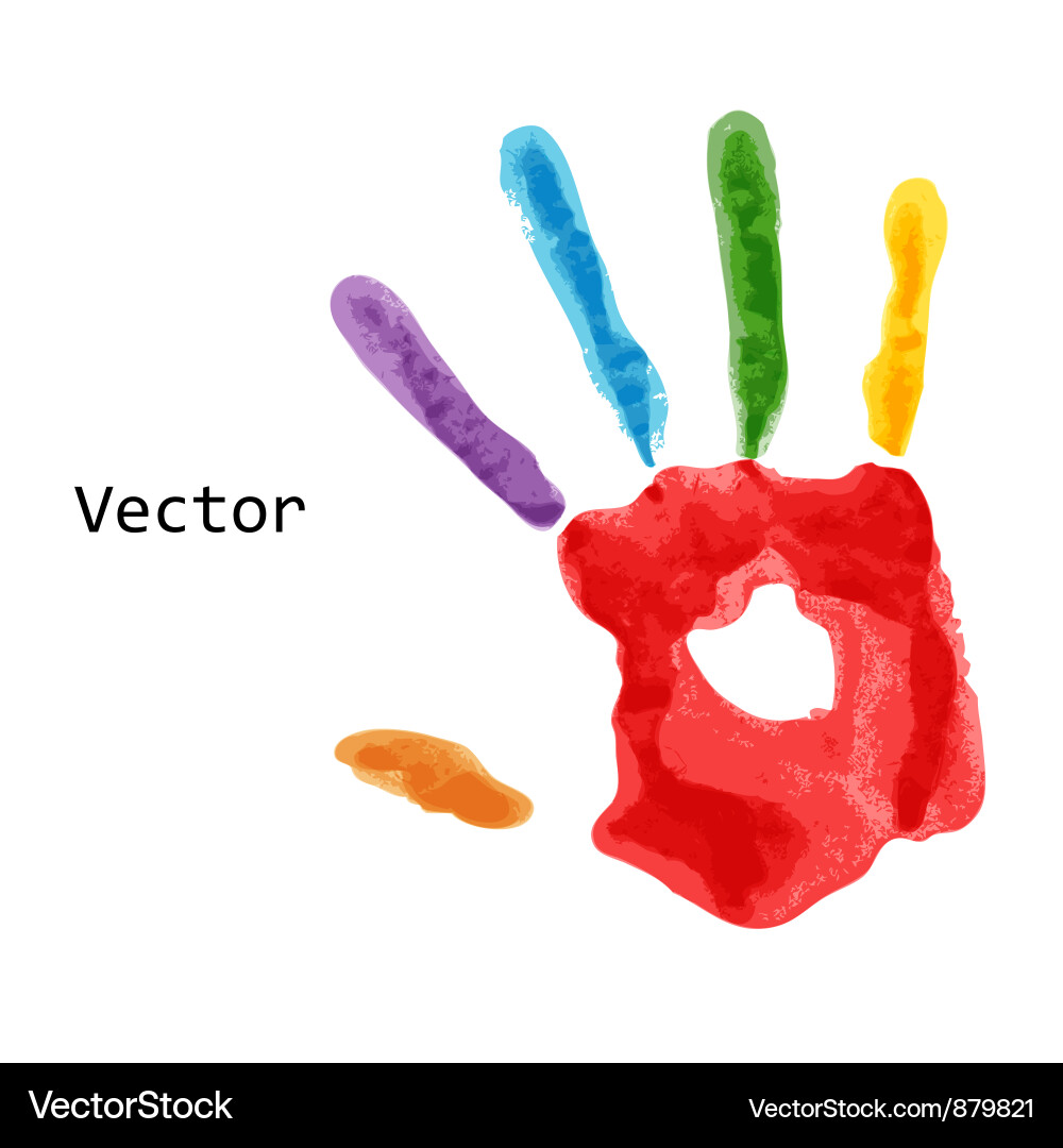 Colorful Handprint Painting Royalty Free Vector Image