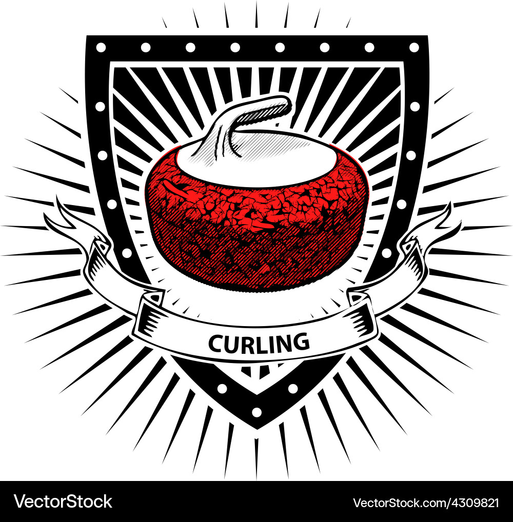 Curling shield Royalty Free Vector Image - VectorStock