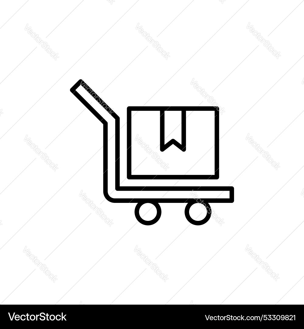 Dolly flatbed icon isolated on white background Vector Image