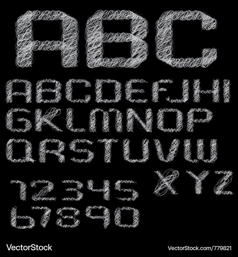 Doodle alphabet Royalty Free Vector Image - VectorStock