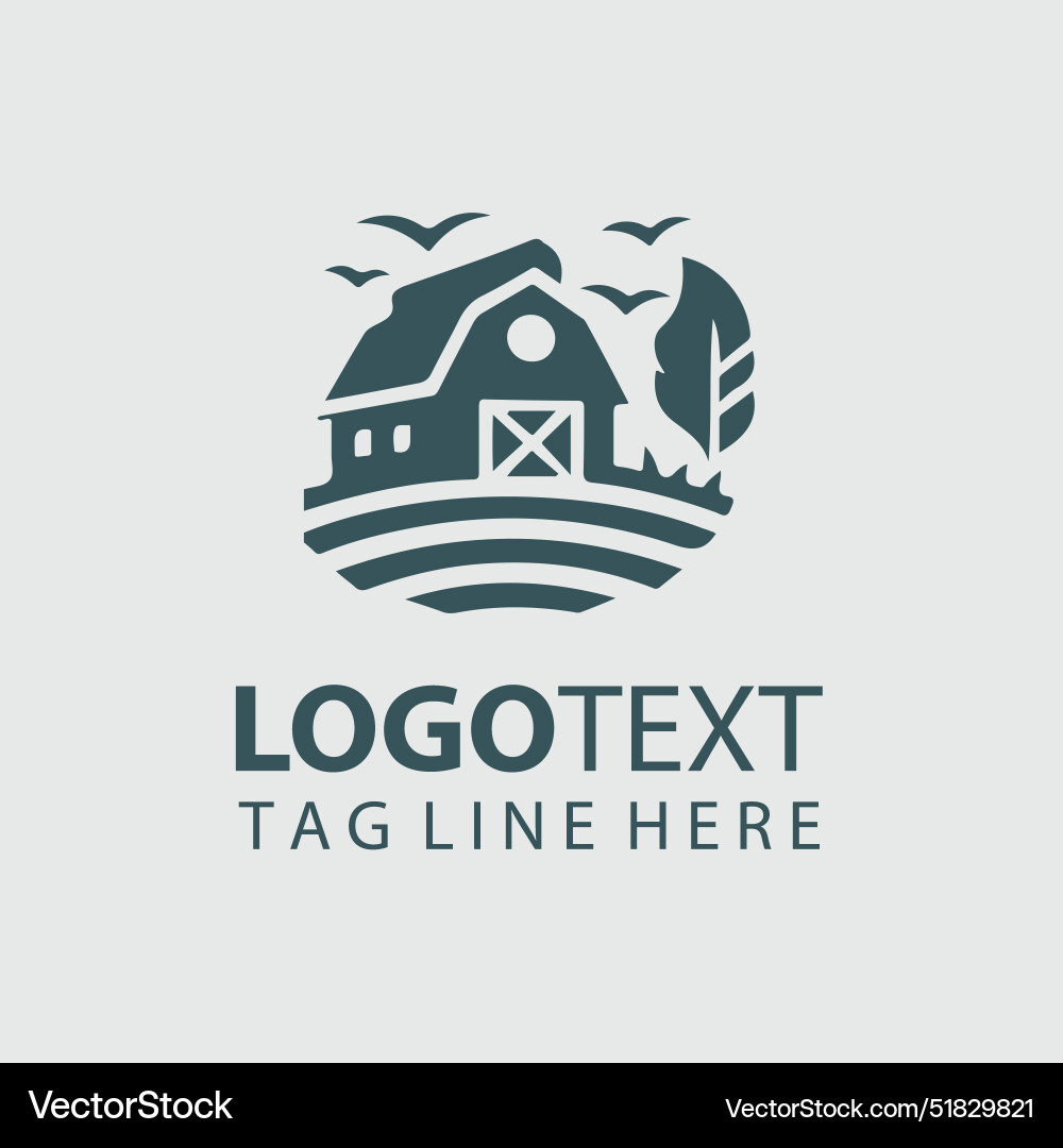 Farm view logo Royalty Free Vector Image - VectorStock