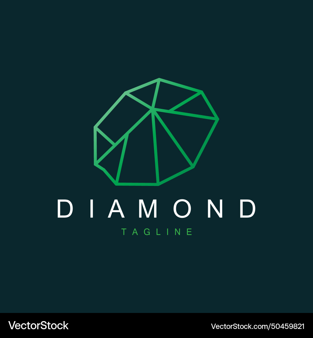 Gem diamond template gemstone logo design line Vector Image