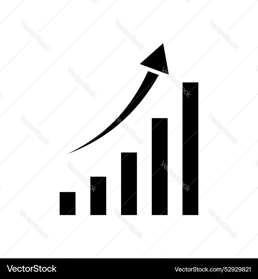 Improvement icon set upward graph and quality Vector Image