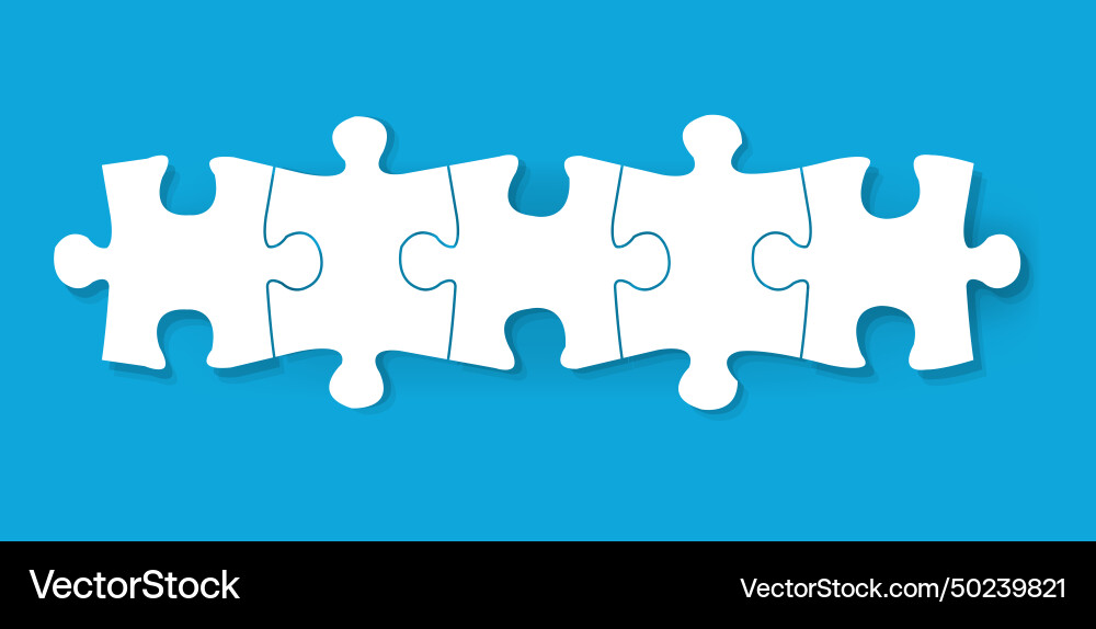 Puzzle icon with isolated blue banner Royalty Free Vector