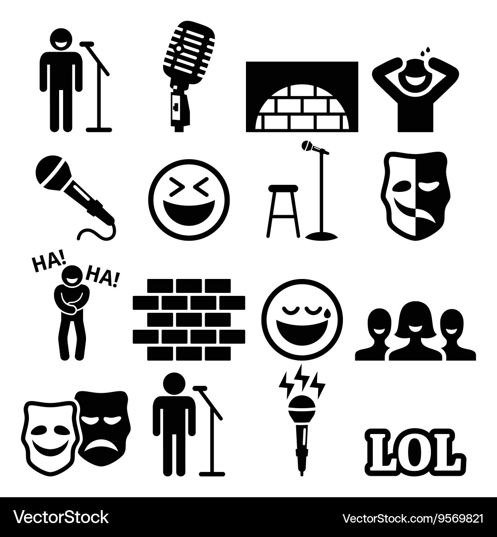Stand up comedy entertainment people laughing Vector Image