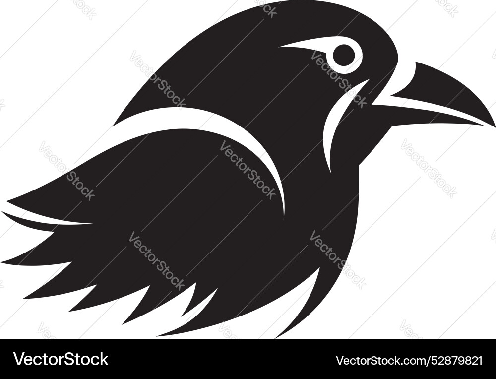 Stylish crow silhouette brand graceful raven Vector Image